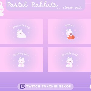 Pastel Rabbits Twitch Stream Overlay Package | Animated | Stream Bundle ...