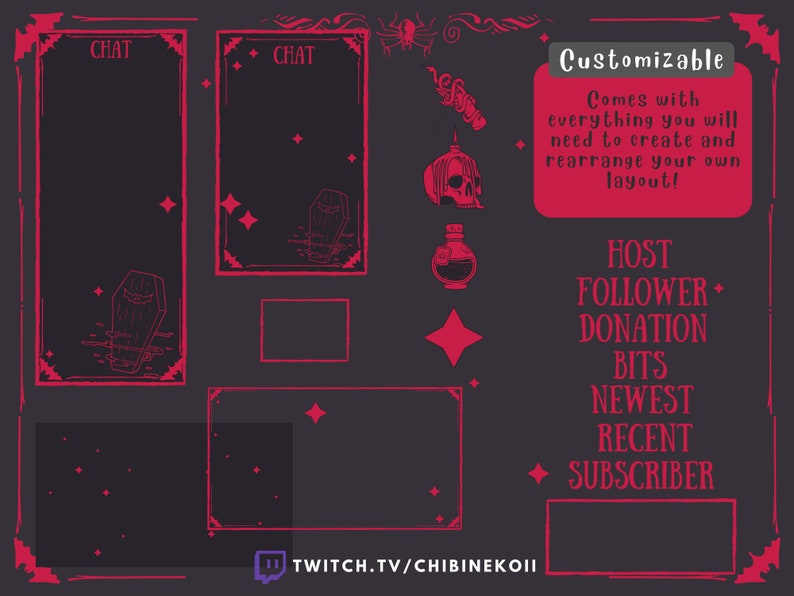 Batty Red Twitch Stream Overlay Package Animated Stream - Etsy