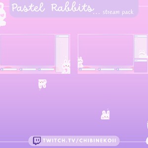 Pastel Rabbits Twitch Stream Overlay Package | Animated | Stream Bundle ...