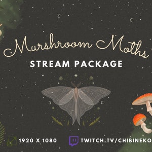 Mushroom Moths Twitch Stream Overlay Package | Animated | Stream Bundle ...