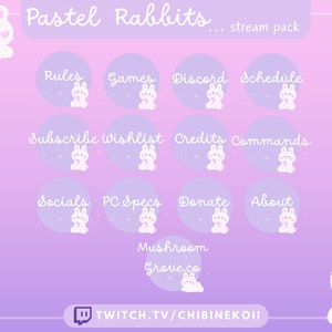 Pastel Rabbits Twitch Stream Overlay Package | Animated | Stream Bundle ...
