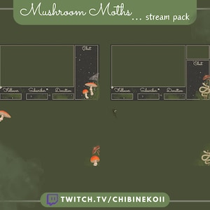 Mushroom Moths Twitch Stream Overlay Package | Animated | Stream Bundle ...