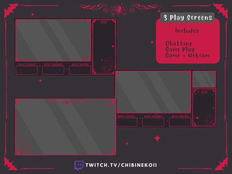 Batty Red Twitch Stream Overlay Package Animated Stream - Etsy