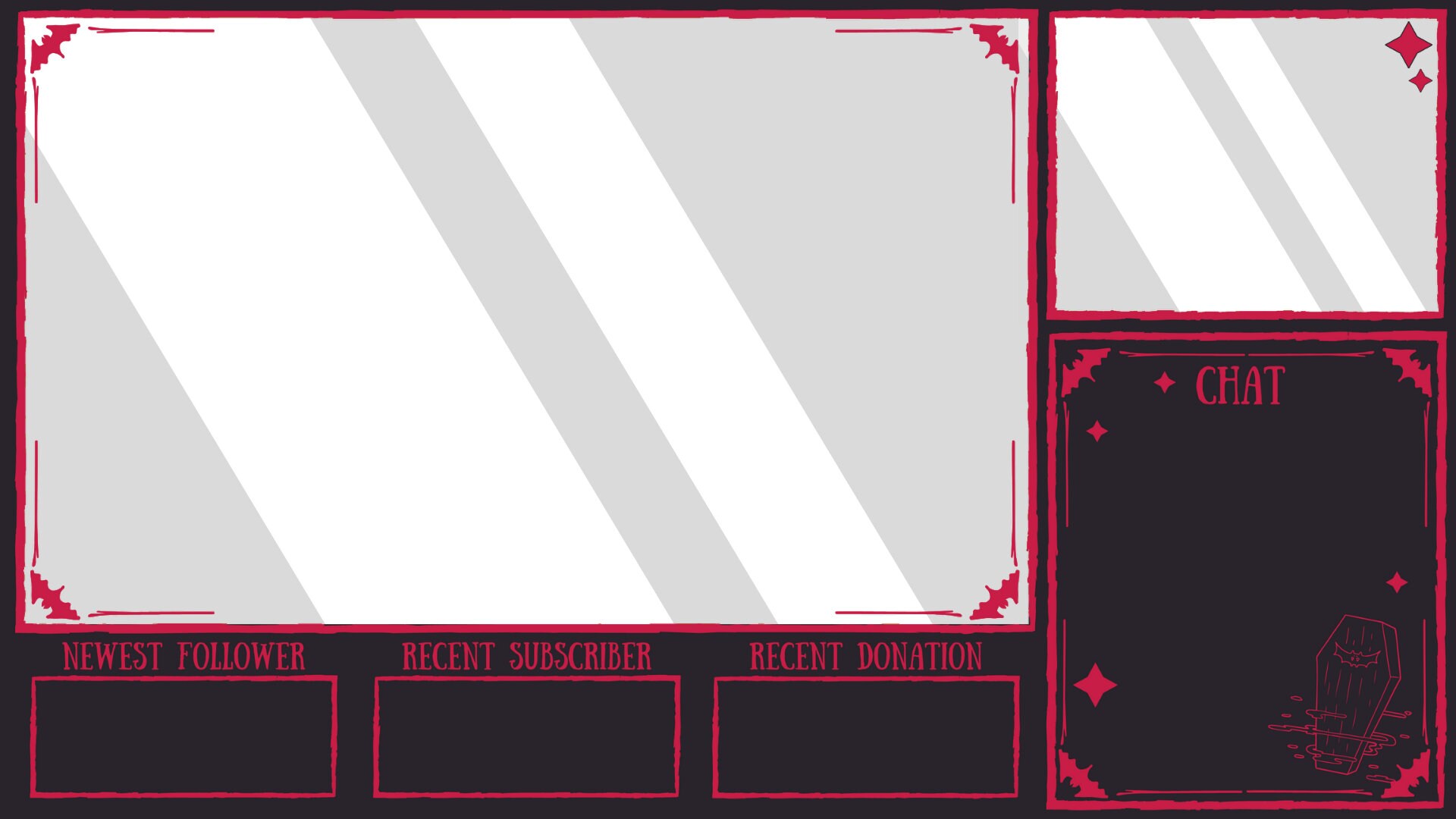 Batty Red Twitch Stream Overlay Package Animated Stream | Etsy UK