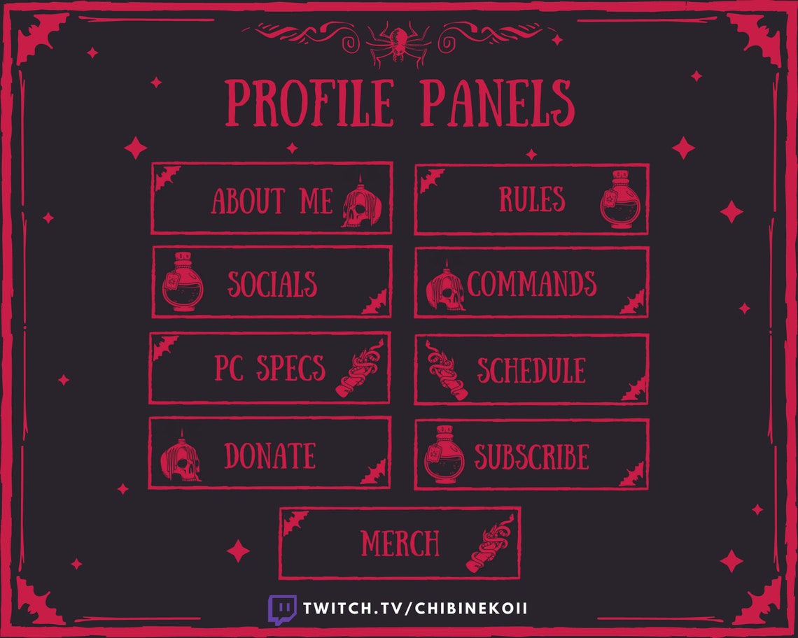 Batty Red Twitch Stream Overlay Package Animated Stream | Etsy