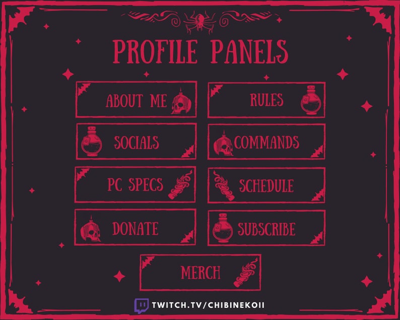 Batty Red Twitch Stream Overlay Package Animated Stream | Etsy