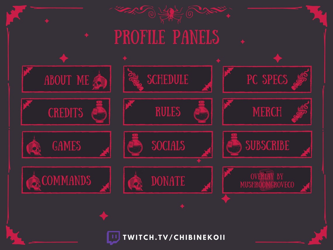 Batty Red Twitch Stream Overlay Package Animated Stream - Etsy