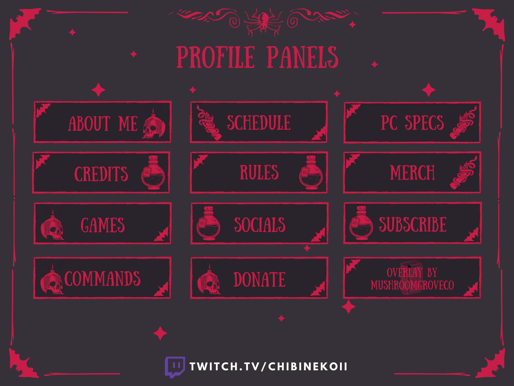 Batty Red Twitch Stream Overlay Package Animated Stream - Etsy