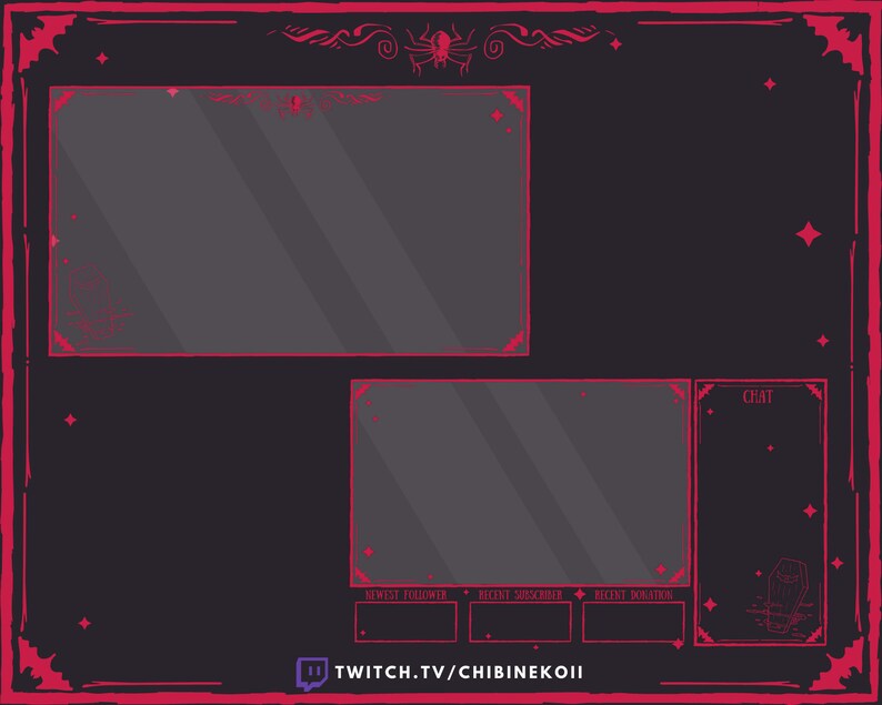 Batty Red Twitch Stream Overlay Package Animated Stream | Etsy