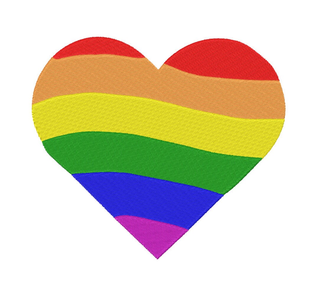 Rainbow Heart Machine Embroidery Design - Etsy
