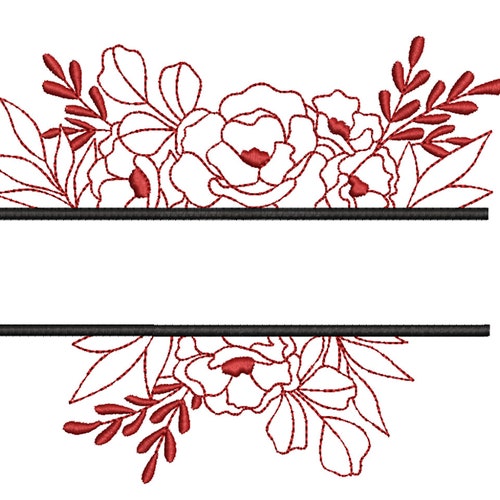 Floral Frame Embroidery Design Wreath Embroidery File 6 - Etsy