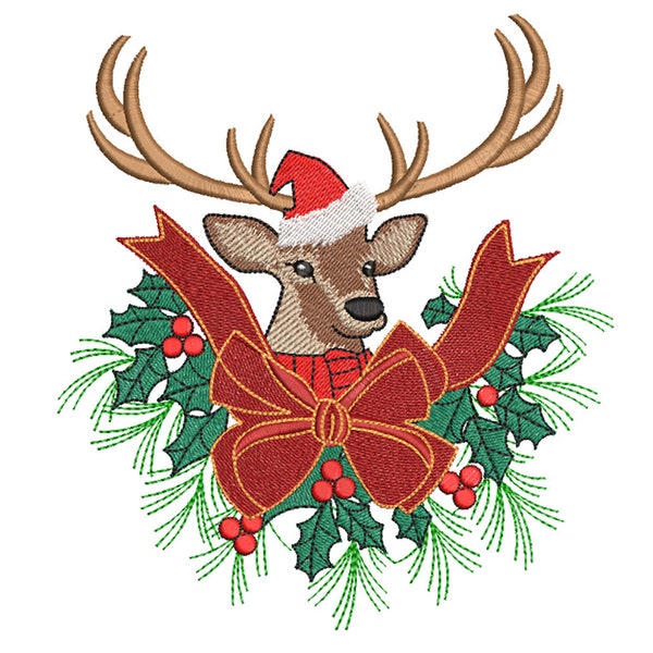 Reindeer Embroidery - Etsy
