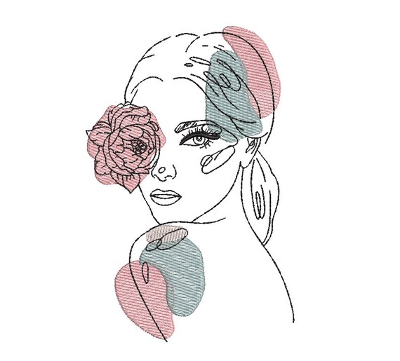 Woman Lady Girl Machine Embroidery Design lady25 - Etsy