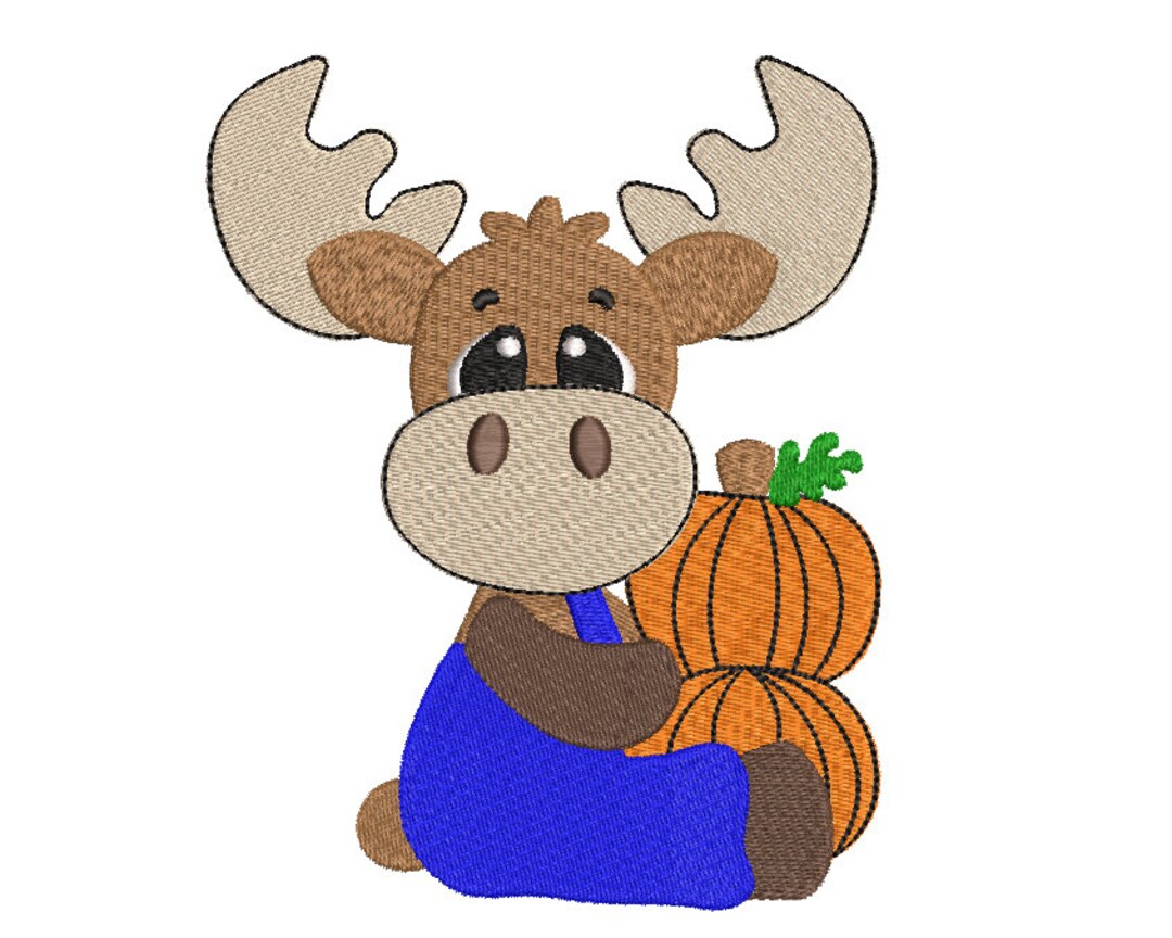 Moose Machine Embroidery Design - Etsy