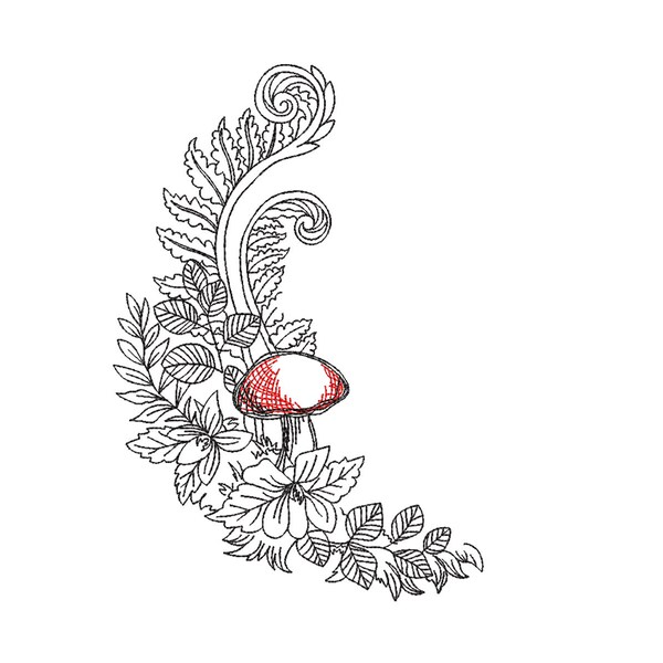 Pes File for Embroidery Mushroom - Etsy