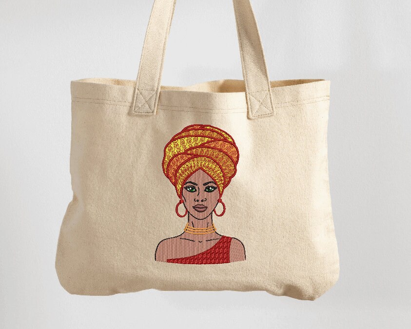 African Woman Machine Embroidery Design - Etsy