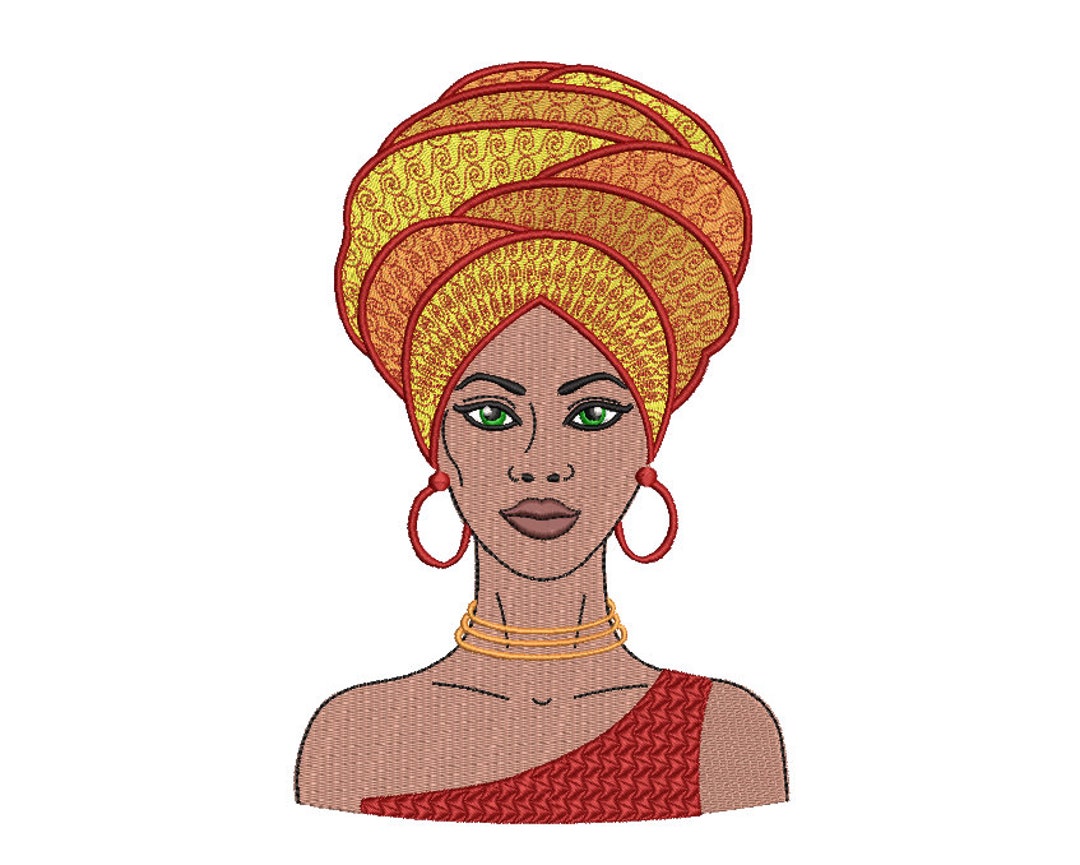 African Woman Machine Embroidery Design - Etsy