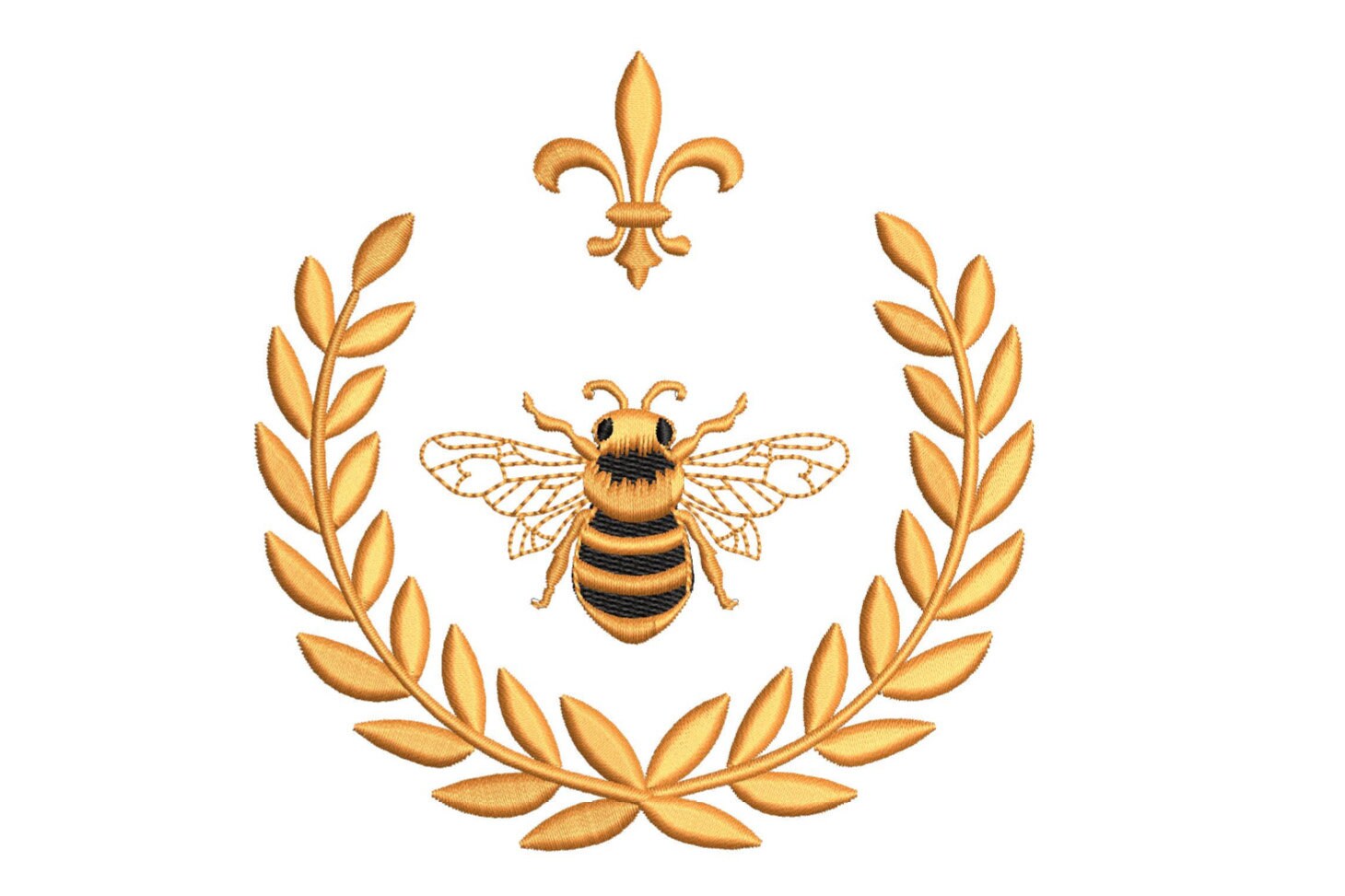 Royal Bee in Frame Embroidery Design | Etsy