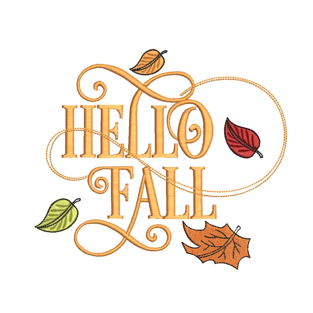 Hello Fall Machineembroidery Design - Etsy