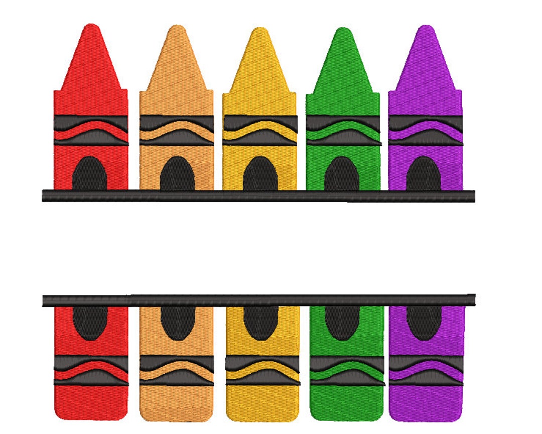 Crayons Split, Back to School Embroidery Design - Etsy