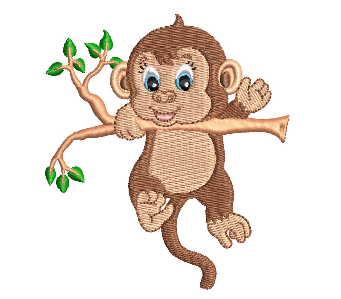 Baby Monkey Machine Embroidery File - Etsy
