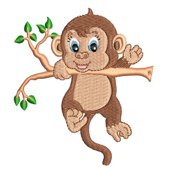 Monkey Embroidery - Etsy