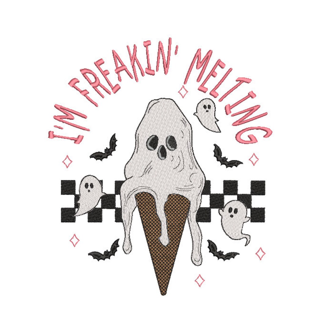 Ghost, Halloween Ice Cream, Melting Ghost. Machine Embroidery Design ...