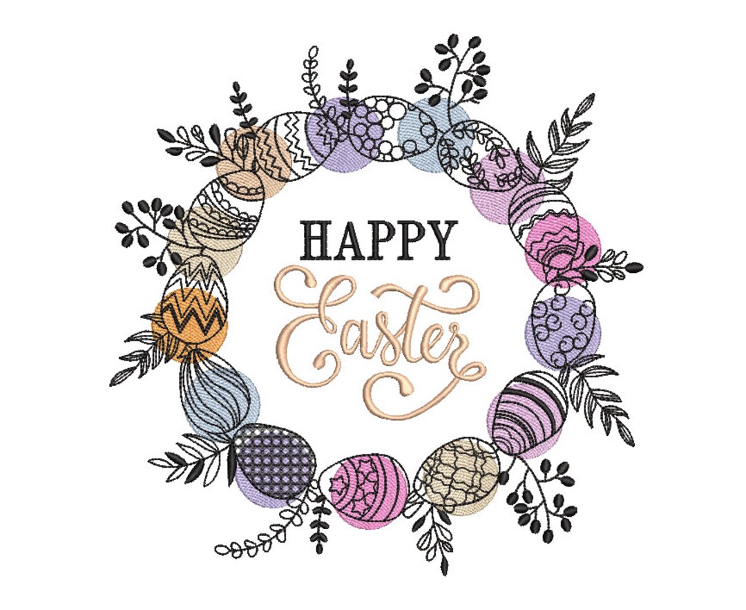 Happy Easter Machine Embroidery Design - Etsy