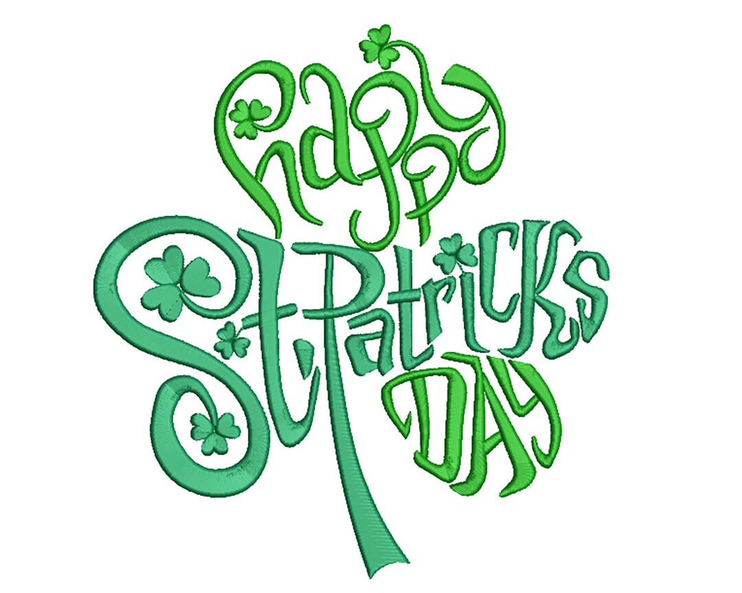 Happy St. Patrick Day Embroidery Design - Etsy