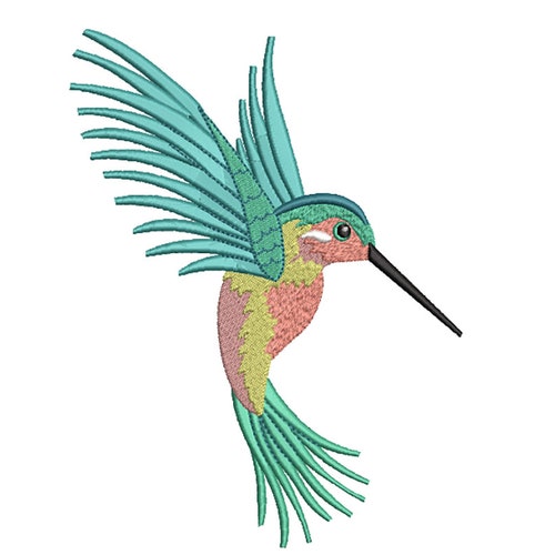 Hummingbird Embroidery Design Bird Embroidery File 3 Sizes - Etsy