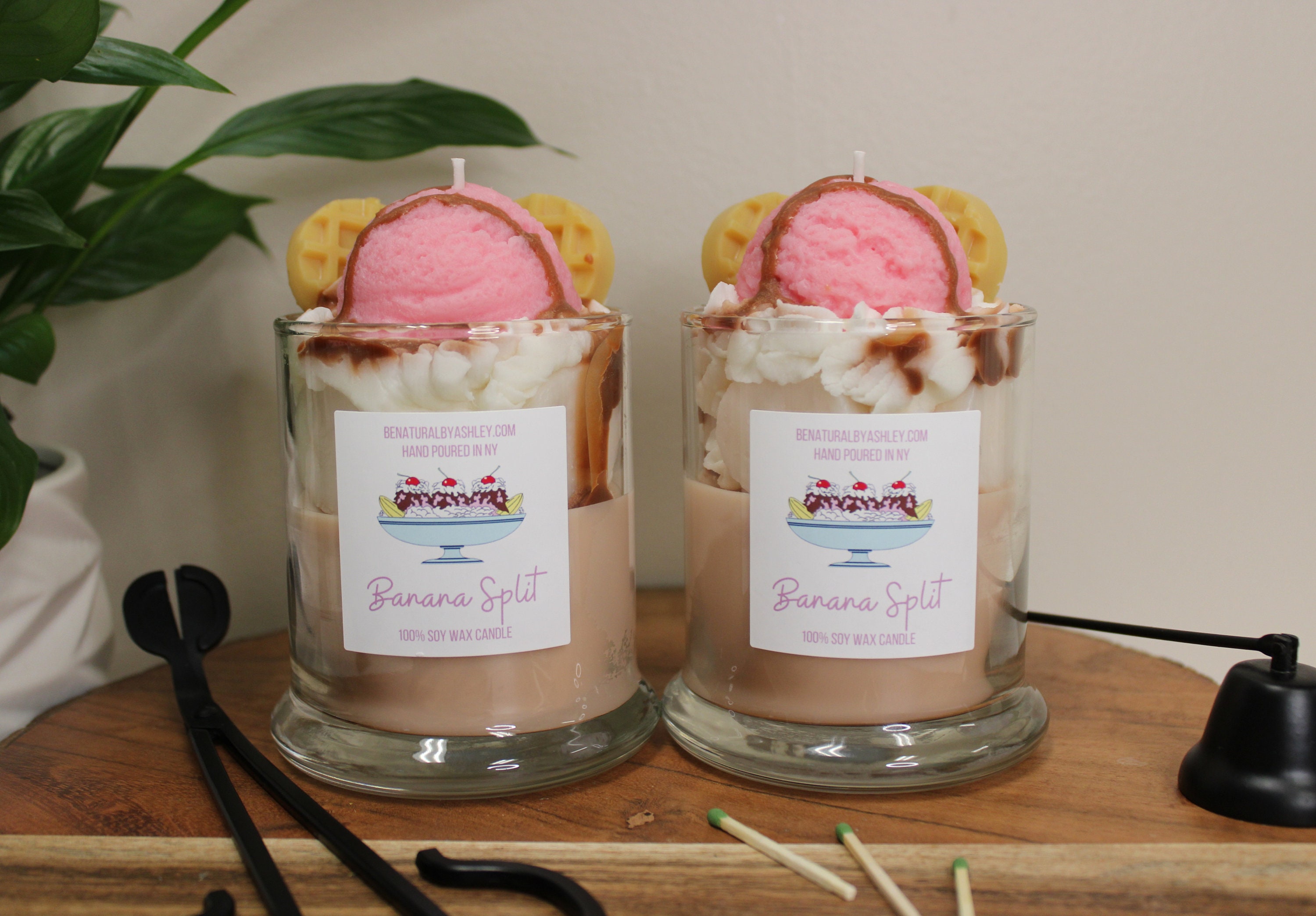 Banana Split Candle Dessert Candles Food Candles Soy Wax - Etsy