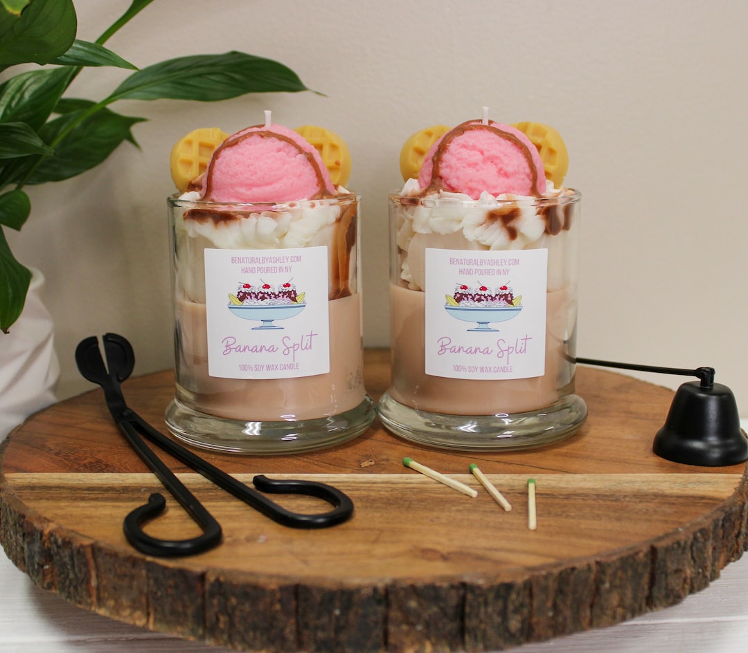 Banana Split Candle Dessert Candles Food Candles Soy Wax - Etsy