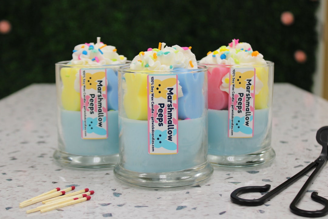 Marshmallow Peeps Candle Dessert Candles Food Candles Soy Wax Candles ...