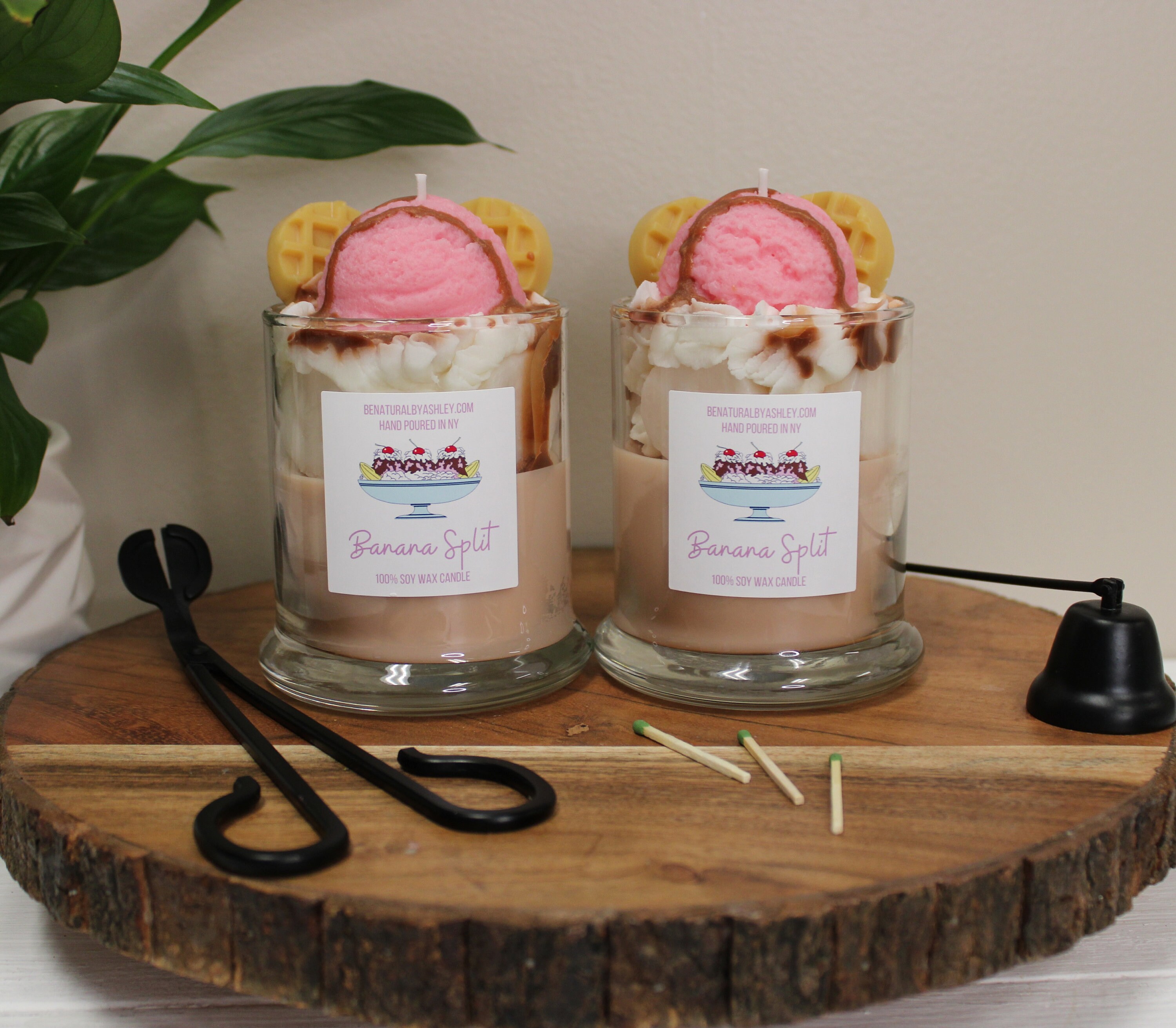 Banana Split Candle Dessert Candles Food Candles Soy Wax - Etsy