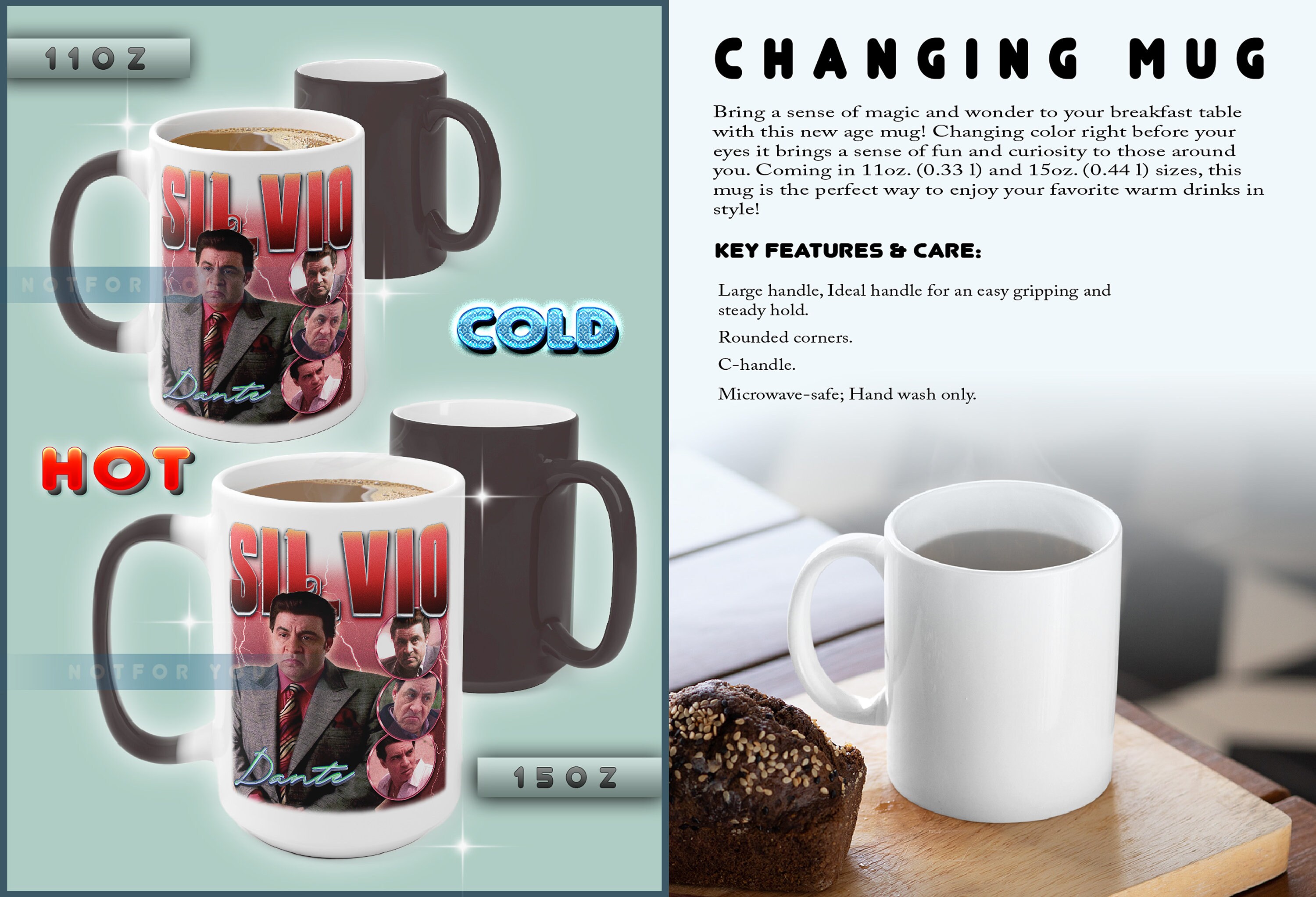 SILVIO DANTE Mug, James Gandolfini Tribute, Gangster Goodfellas Tea ...