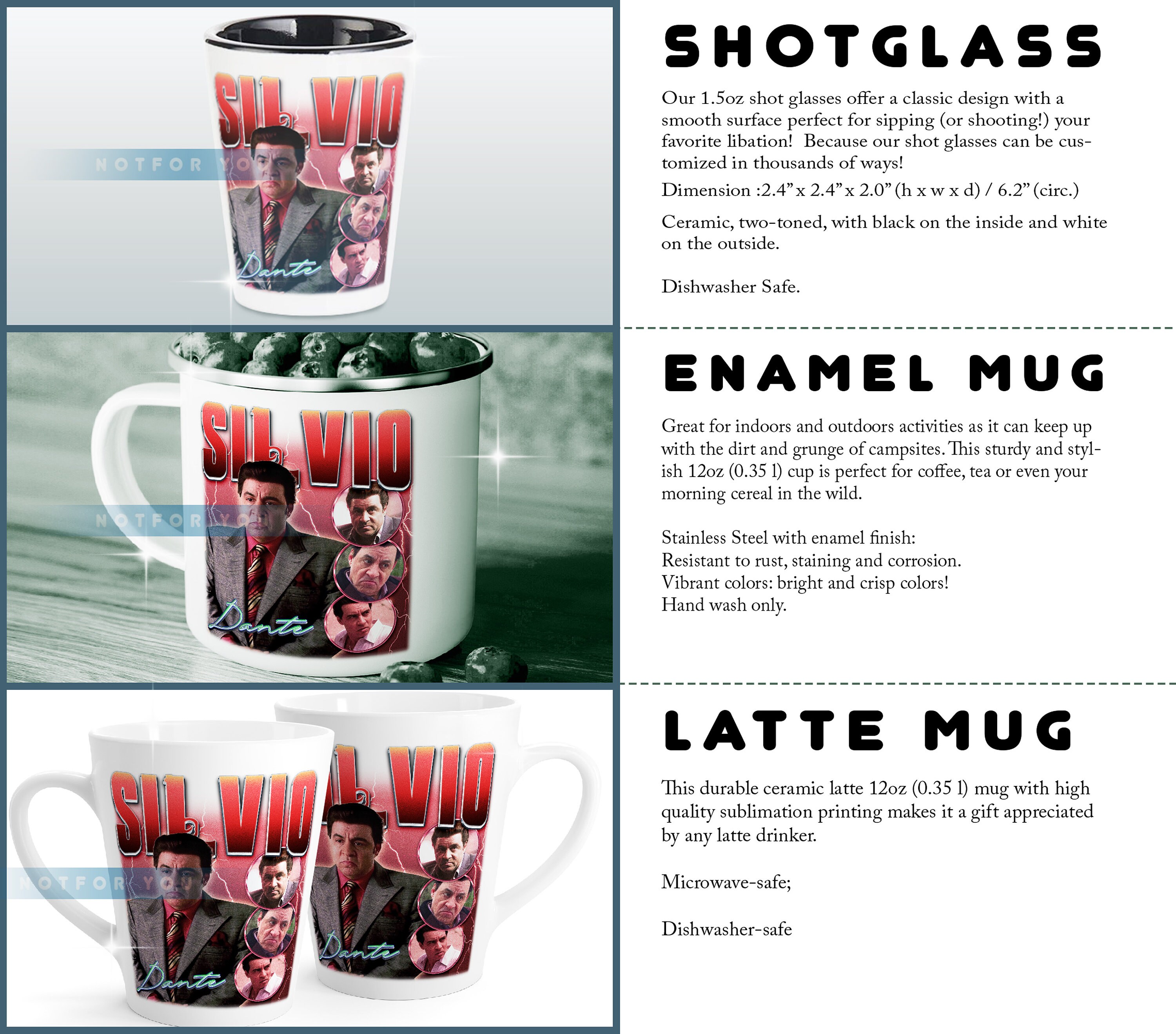 SILVIO DANTE Mug, James Gandolfini Tribute, Gangster Goodfellas Tea ...