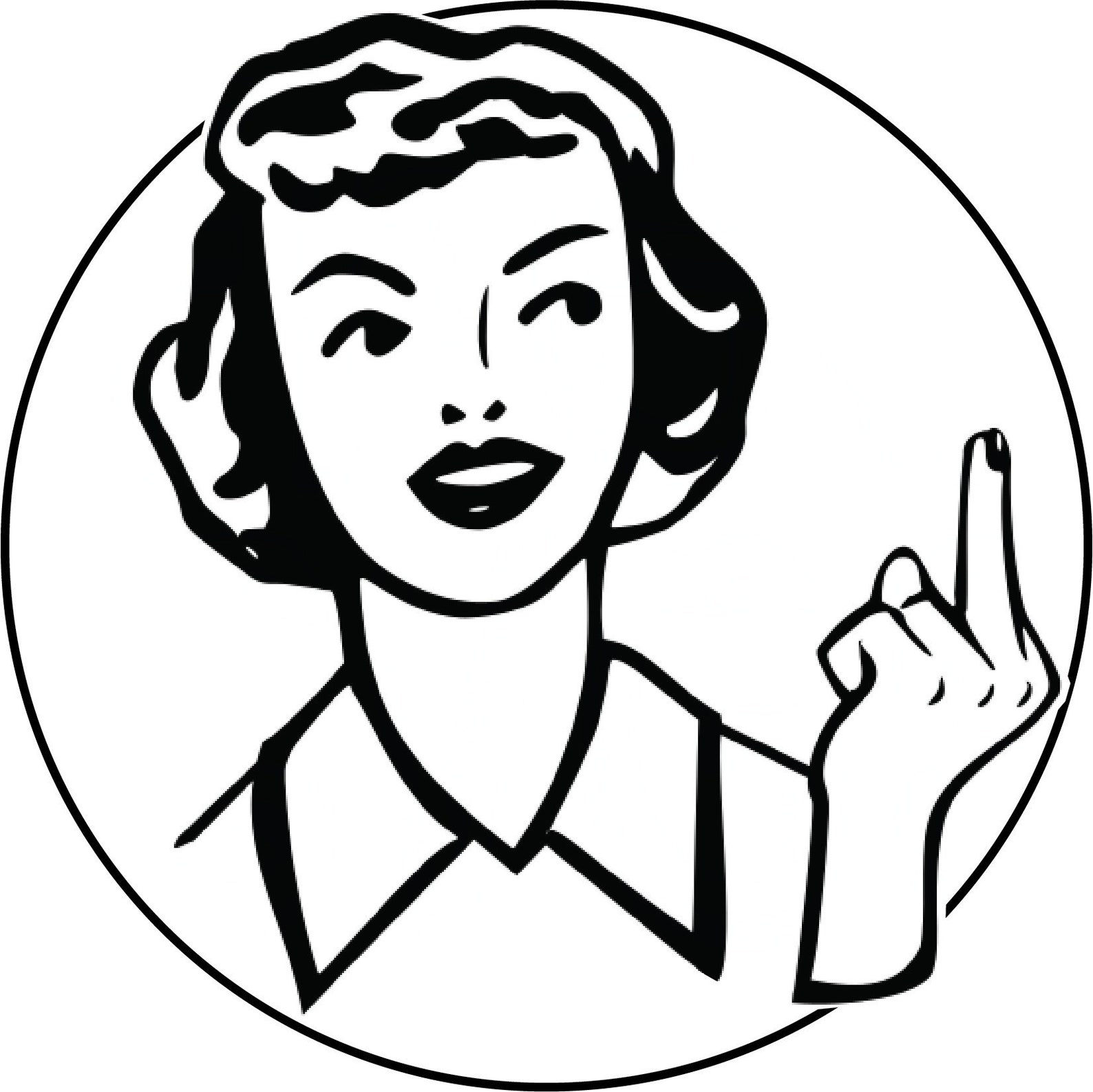 Sweet Woman Giving Middle Finger Bumper Sticker - Etsy