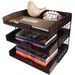 Wooden Inbox Tray Desk Organizer, 3-tier Letter Trays, Stacking File ...