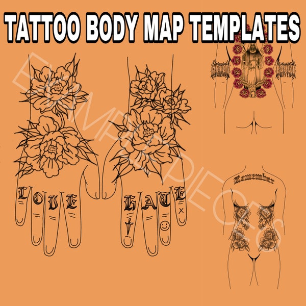 Body Map Tattoo - Etsy