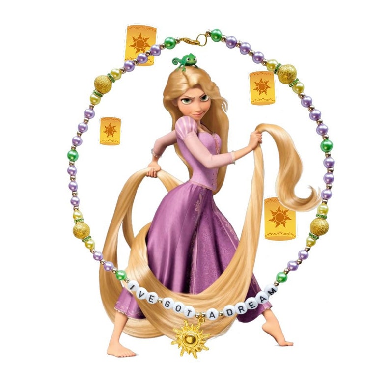 Disney Tangled Rapunzel Inspired Beaded Pearl Necklace - Etsy