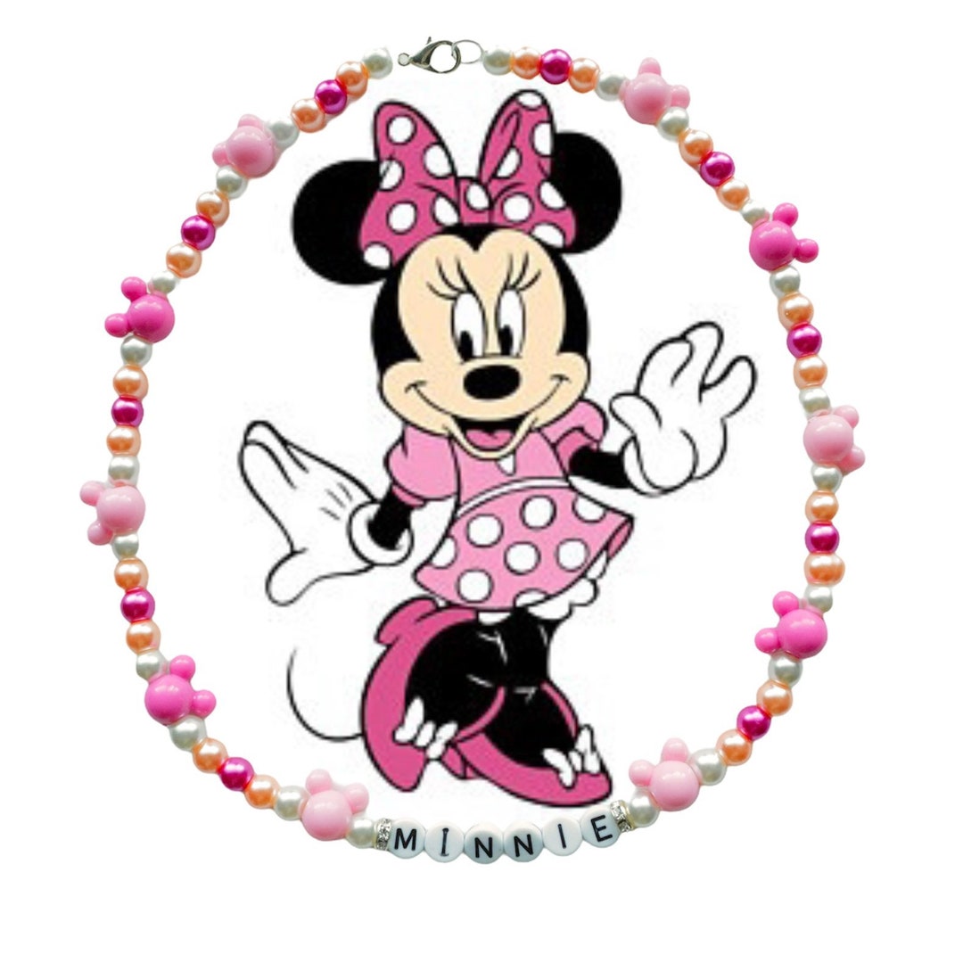 Disney Minnie Mouse Inspired Beaded Pearl Necklace - Etsy
