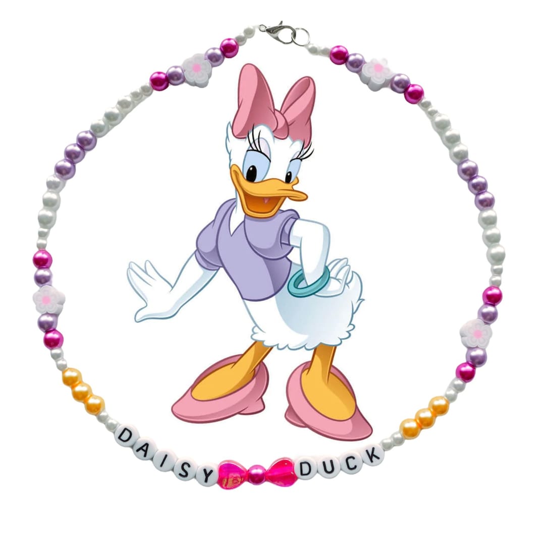 Disney Daisy Duck Inspired Beaded Pearl Necklace - Etsy