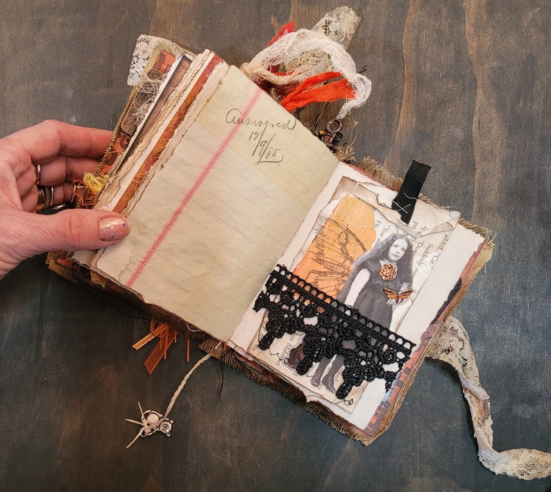 Dreadful Diary - Handcrafted Soft-spine Junk Journal Spell Book With ...