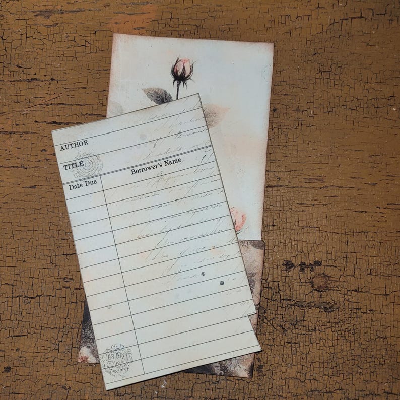 Vintage Library Book Cards and Pocket Template | Printable PDF | DIY ...