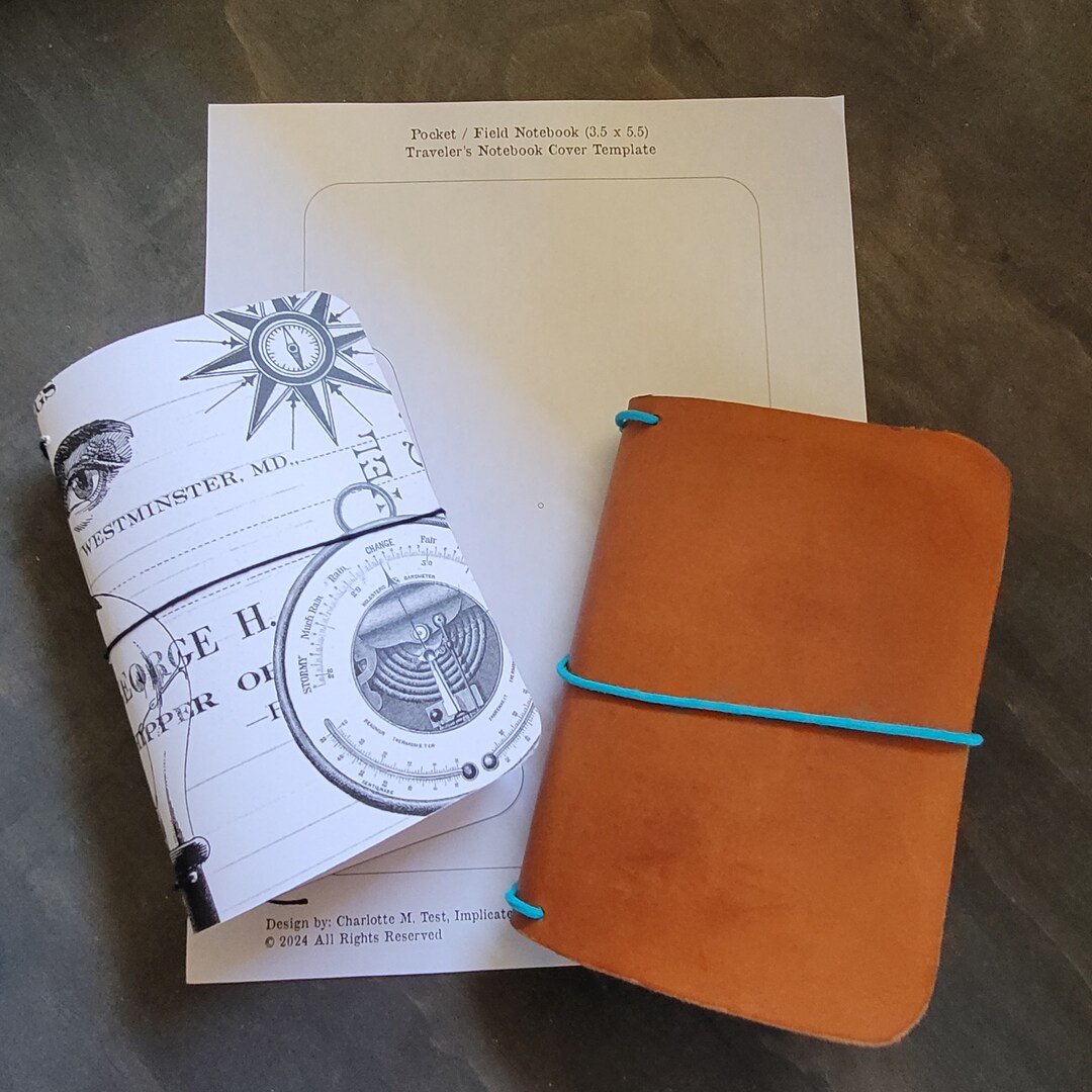 Traveler's Notebook Cover Printable Template - Field Notebook / Pocket ...