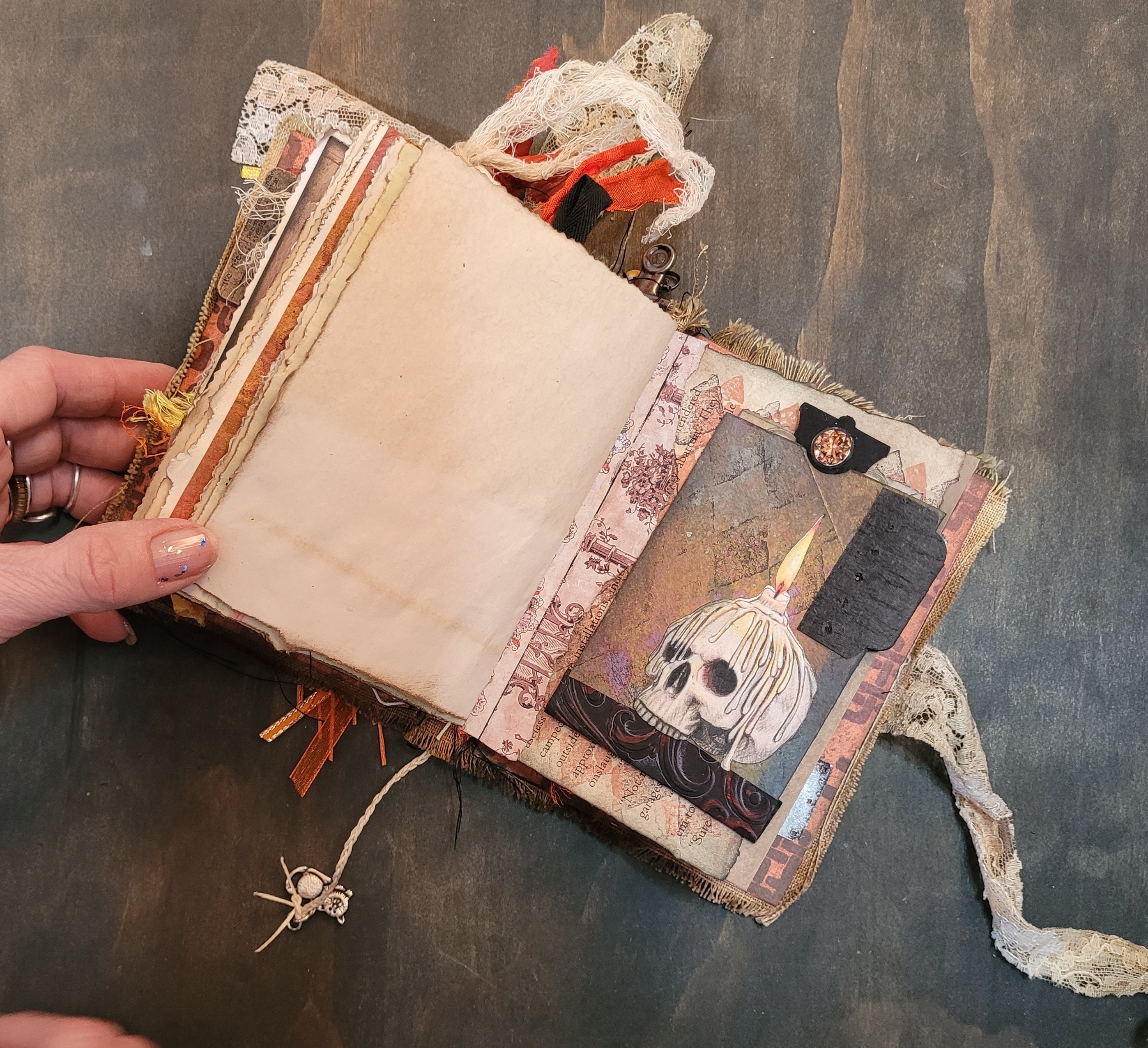 Dreadful Diary - Handcrafted Soft-spine Junk Journal Spell Book With ...