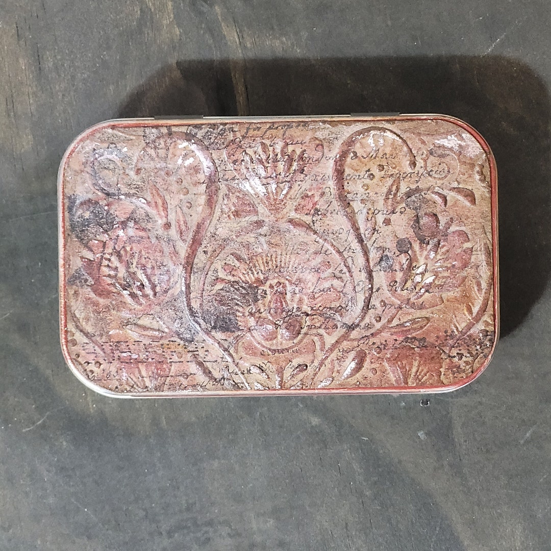 Stickers in a Tin, Vintage Distressed, an Altered Candy Tin Containing ...