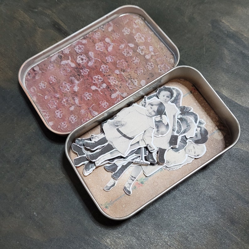 Stickers in a Tin, Paper Dolls - Vintage Photos, Altered Candy Tin ...