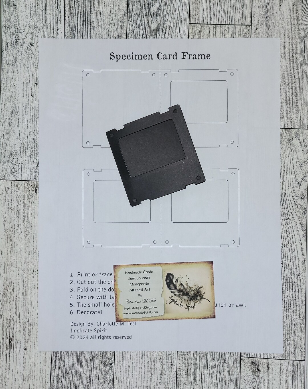 Vintage Style Ephemera Specimen Card Frames for Junk Journals and Other ...