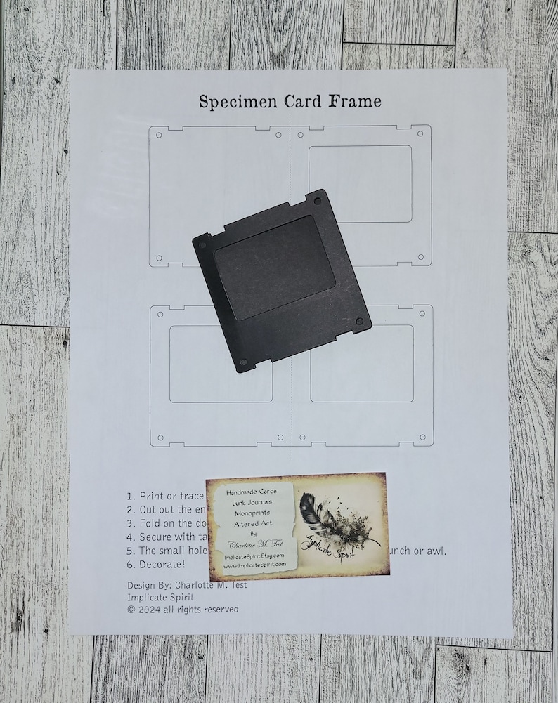 Vintage Style Ephemera Specimen Card Frames for Junk Journals and Other ...